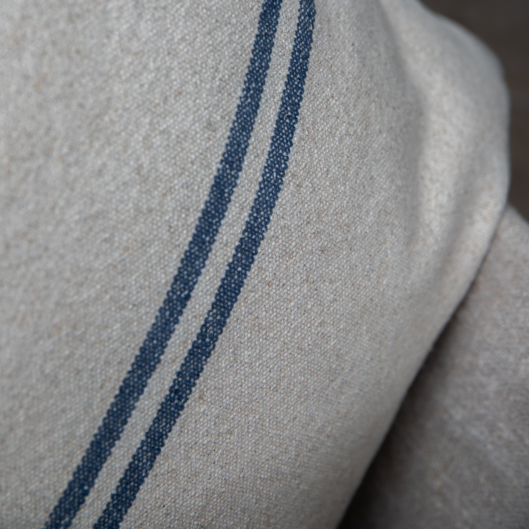Rustic Blue Stripe Grainsack Fabric – Maison Brocante