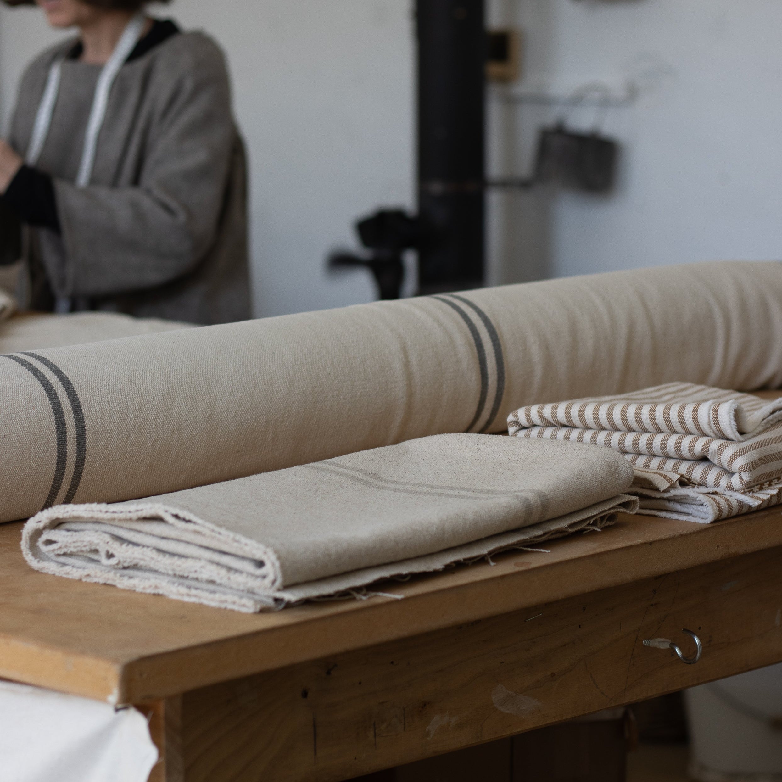 Rustic Natural Stripe Grainsack Fabric – Maison Brocante